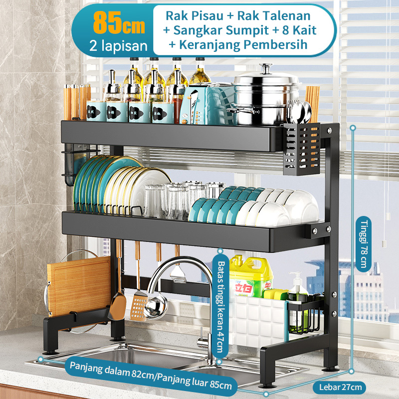 Jual Rak Piring Stainless Steel Mangkuk Wastafel Rak Dapur Rak ...