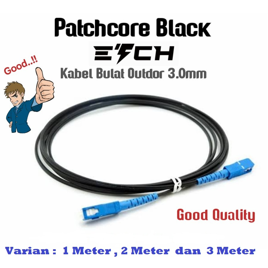 Jual Patchcore Black ETCH 3mm [ Good Quality ] - Patchcord Fiber Optic ...