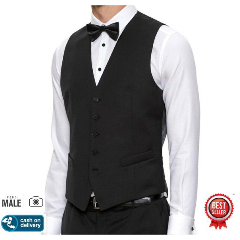 Jual rompi jas formal basic pria wanita/rompi formal hotel/rompi vest ...