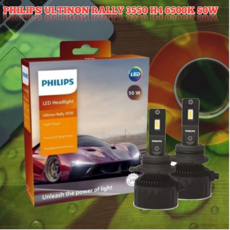 Jual BOHLAM LAMPU MOBIL PHILIPS LED ULTINON RALLY 3550 H4 6500K 50 WATT ...