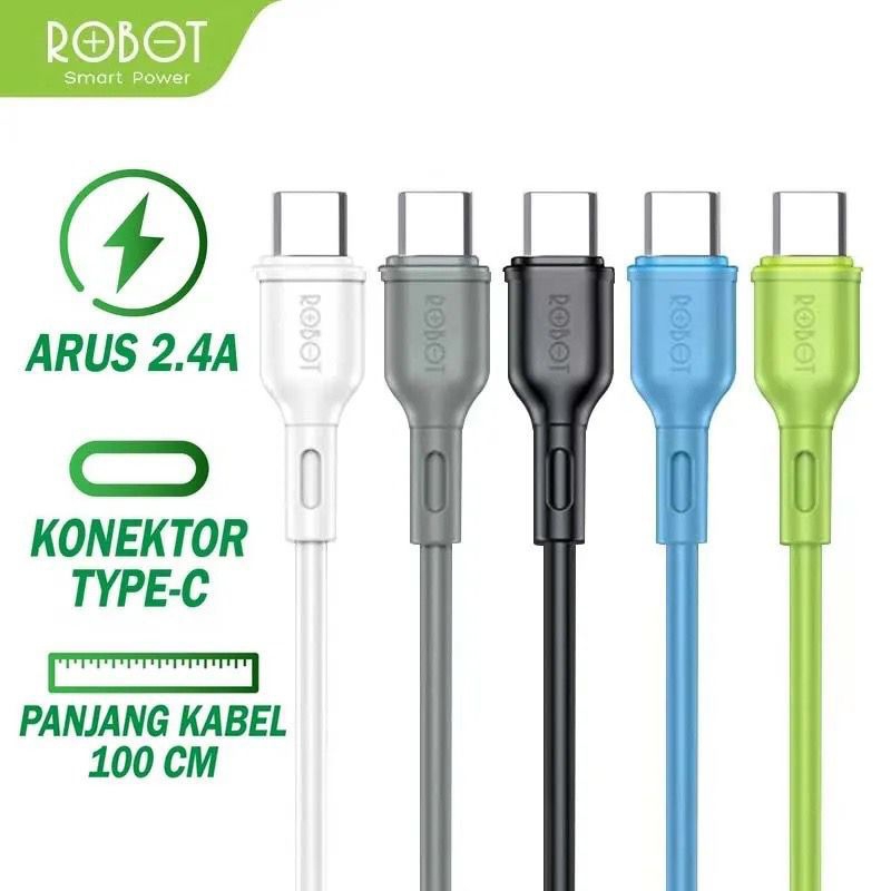 Jual ROBOT KABEL DATA RBC100S TYPE C FAST CHARGING 100CM ORIGINAL ...