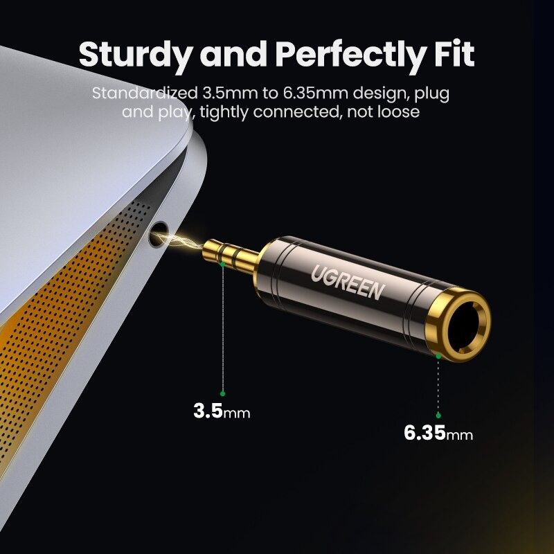 Jual UGREEN Converter Jack Mic Audio 6.5mm Female to 3.5mm Male Audio Adapter | Shopee Indonesia