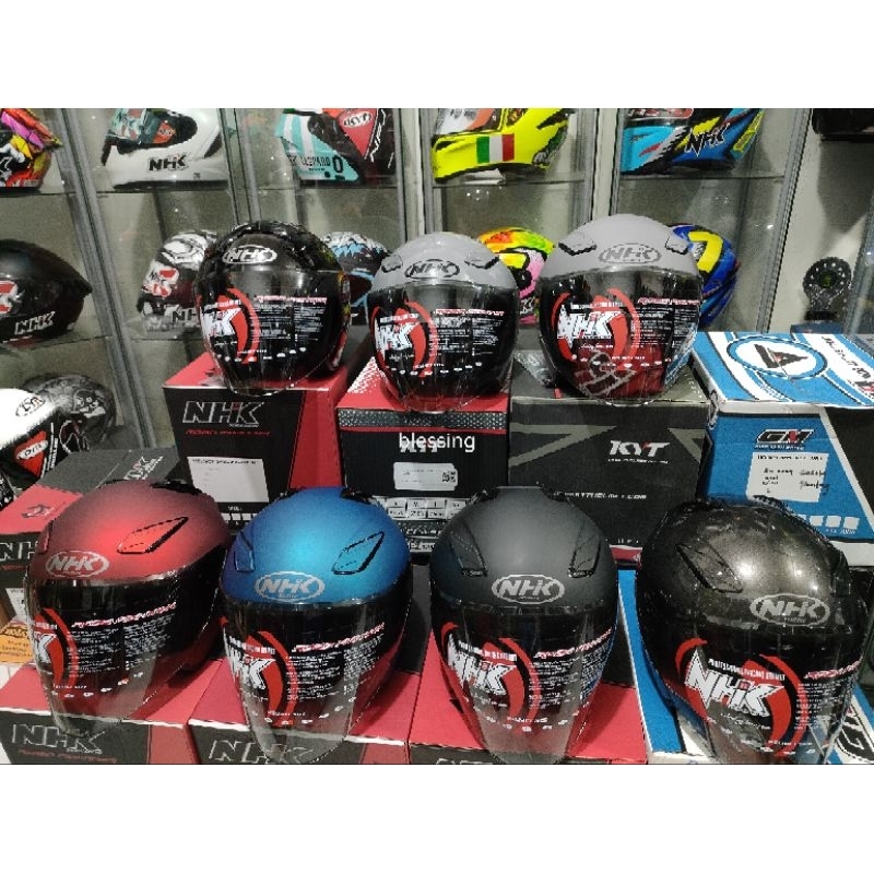 Jual NHK R1 SOLID SINGLE VISOR DAN PAKET SPOILER 3DHELM OPEN FACE LIGH ...