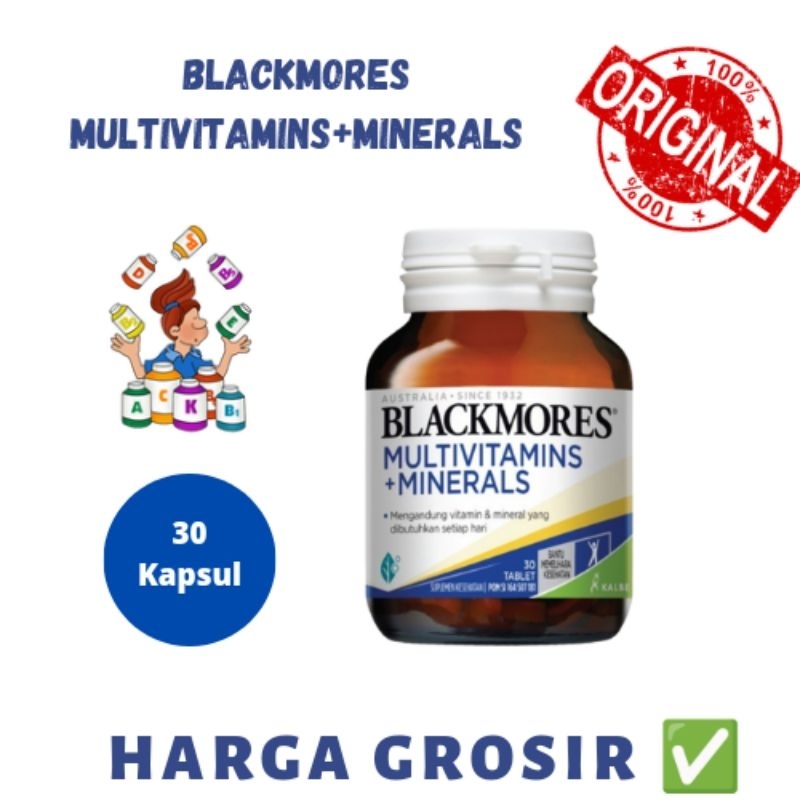 Jual BLACKMORES MULTIVITAMINS + MINERALS - ISI 30 TABLET | Shopee Indonesia
