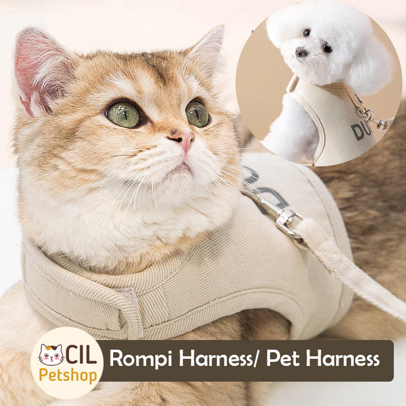 Jual Rompi Harness Kucing Anjing Harness Tali Tuntun Pet Harness Set ...