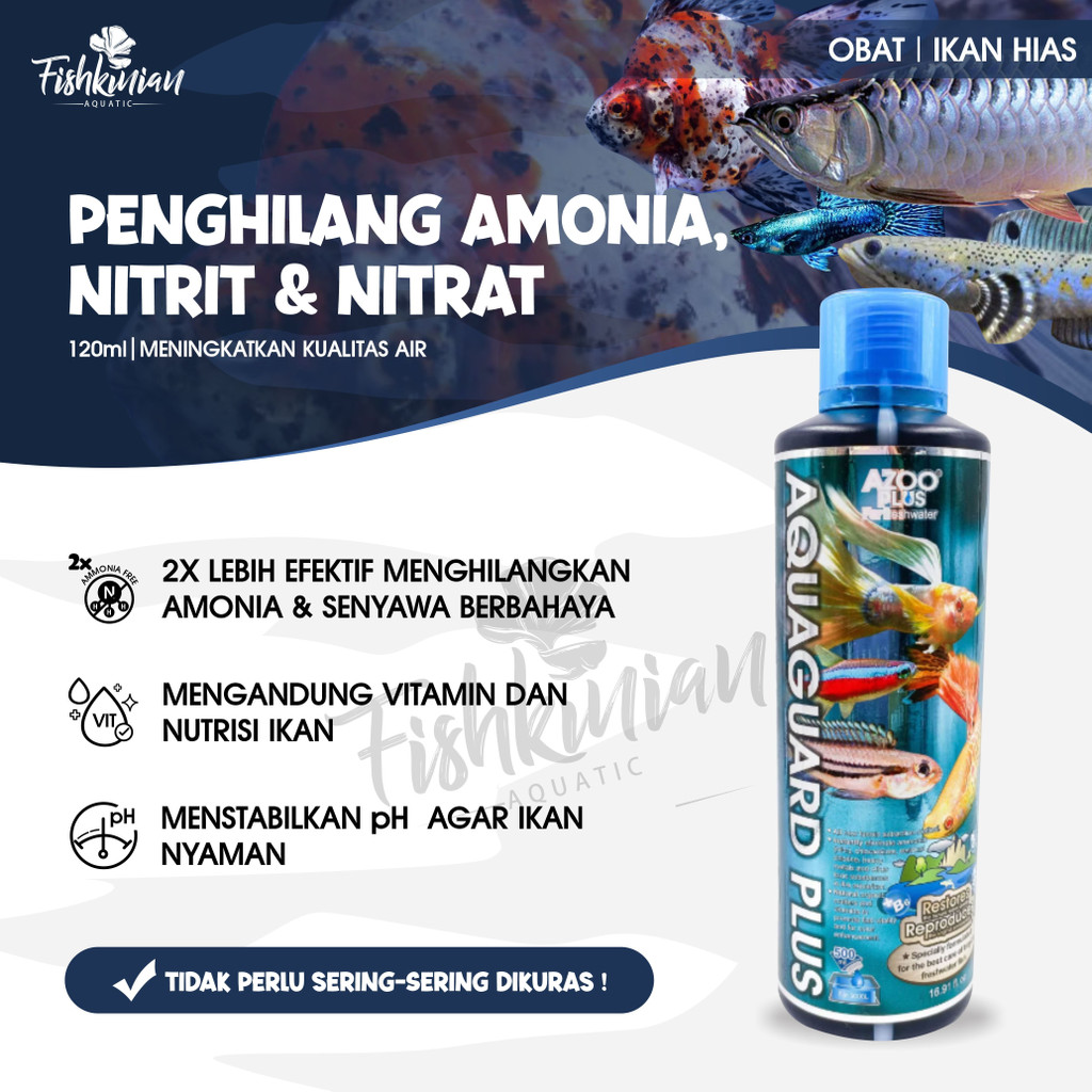 Jual Azoo Plus | Azoo Plus Aquaguard 120 Ml – Instan Penghilang Amonia ...