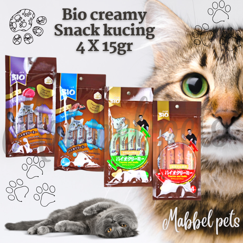Jual Bio Creamy Snack Kucing Treat Cemilan Kucing Liquid 4x15gr ...