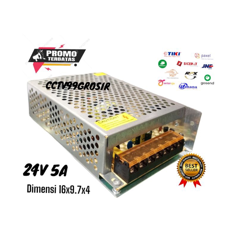 Jual Adaptor 24V 5A(120Watt) Power Supply 24v 5 ampera Trafo 24V 5A ...
