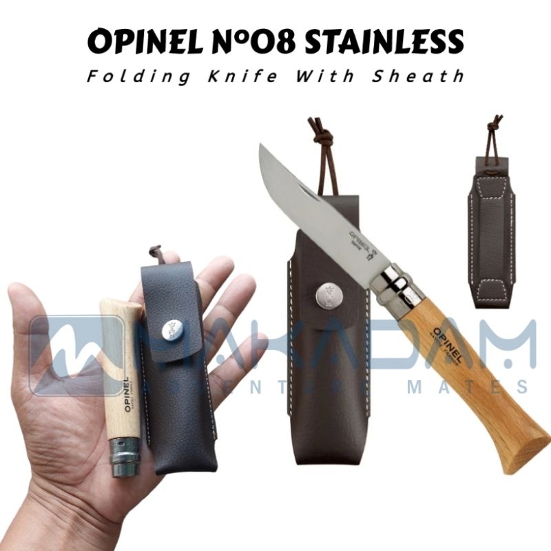 Jual opinel N°08 stainless steel with sheath bushcraft survival ...