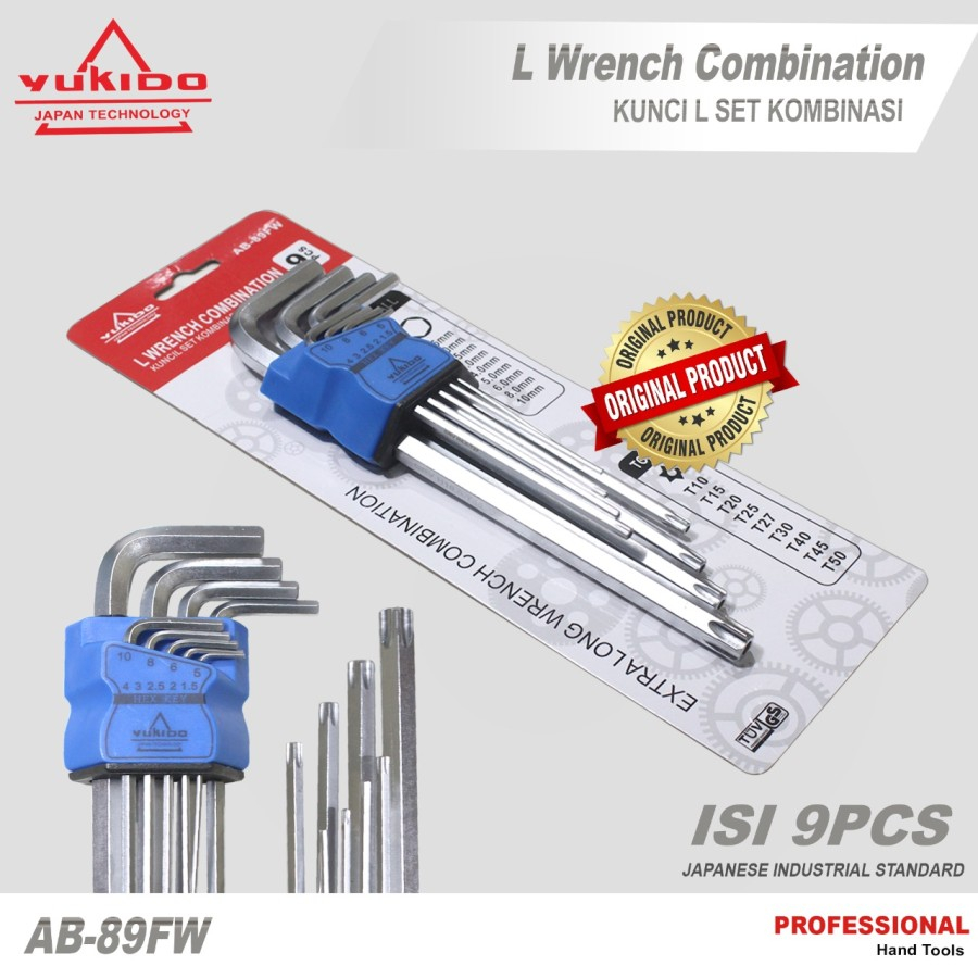 Jual YUKIDO kunci L Set kombinasi bintang 9pcs Kunci L Hey Key Set ...