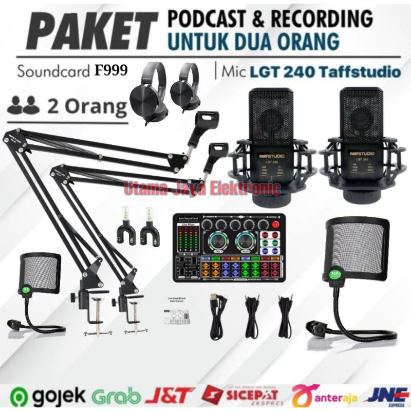 Jual Paket Podcast 2 Orang Mic LGT250 Soundcard F999 Stand Arm Pop ...