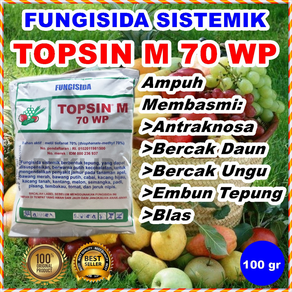 Jual Topsin M 70 WP 100 gram Fungisida Sistemik Metil Tiofanat Pembasmi ...