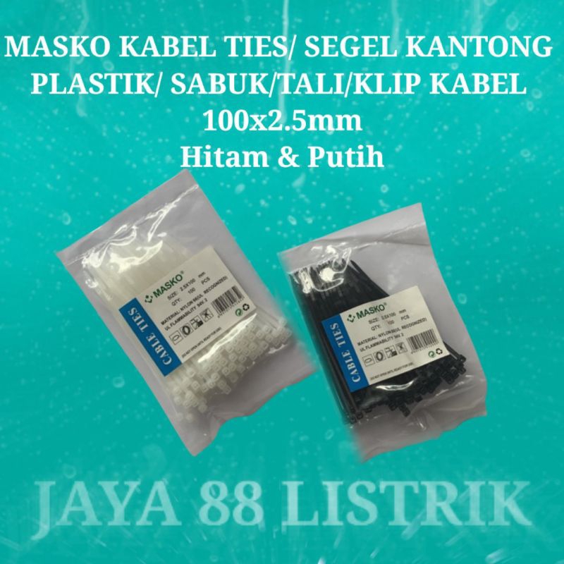 Jual MASKO KABEL TIES/ SEGEL KANTONG PLASTIK/ SABUK/TALI/KLIP KABEL 2 ...