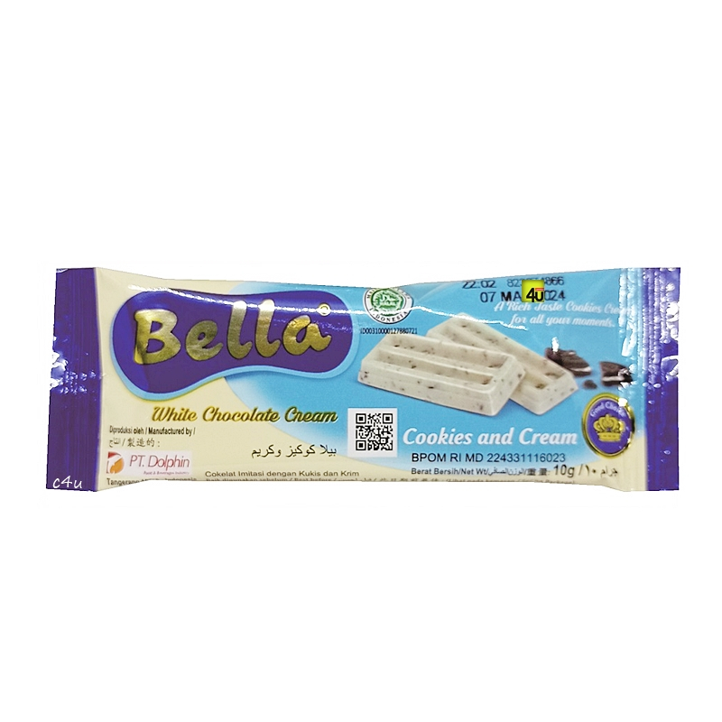 Jual Bella - Cookies and Cream White Chocolate Bar - 10 gr SACHET ...