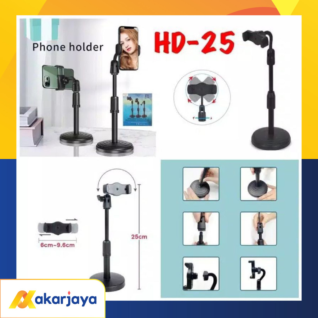 Jual Stand Holder Hp Universal HD 25 Desktop Holder Handphone | Shopee ...