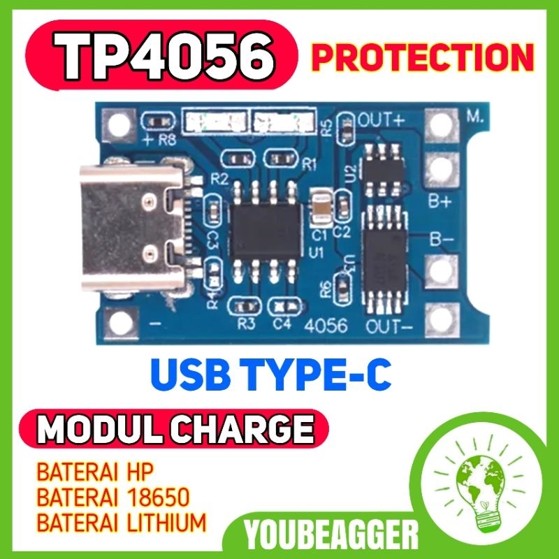 Jual Modul TP4056 USB TYPE C with protection | Shopee Indonesia
