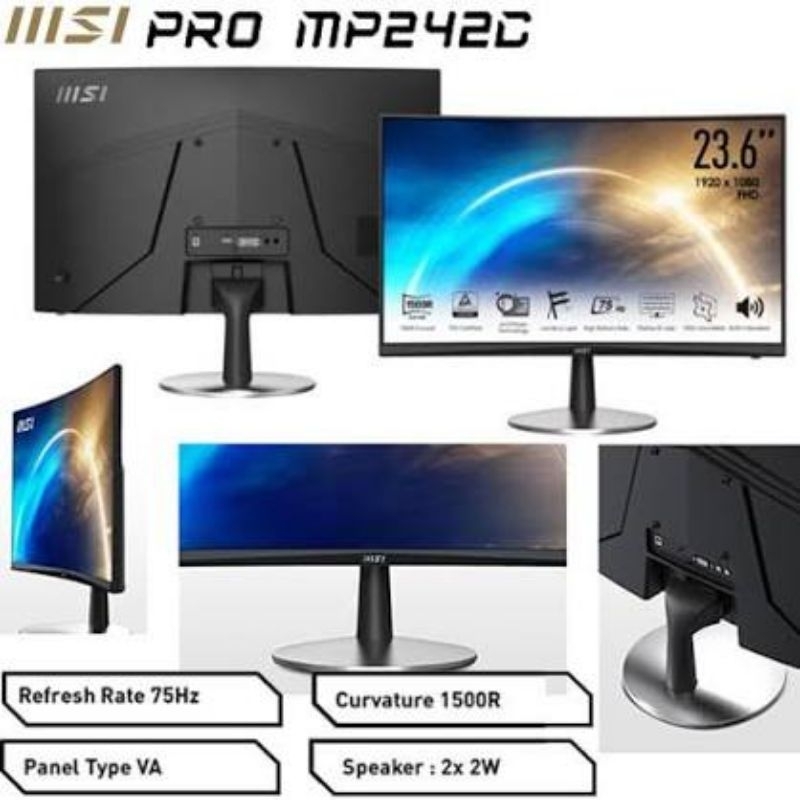 Jual Monitor Msi Led Pro MP242C-Curved FullHd 24" inch 75Hz FHD ...