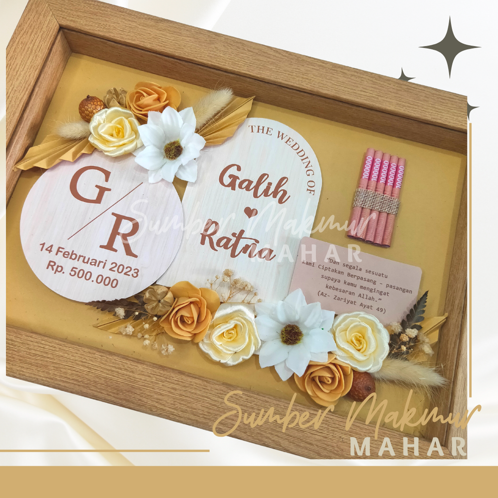 Jual Bingkai Mahar Pernikahan / Mahar Akrilik Pernikahan / Mahar Resin ...