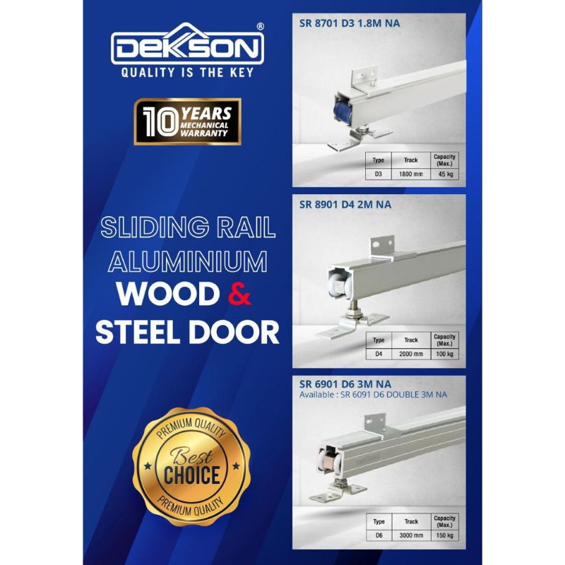 Jual Rel Pintu Geser Gantung/Rail Sliding Door Dekkson D3 Aluminium panjang 180cm | Shopee Indonesia