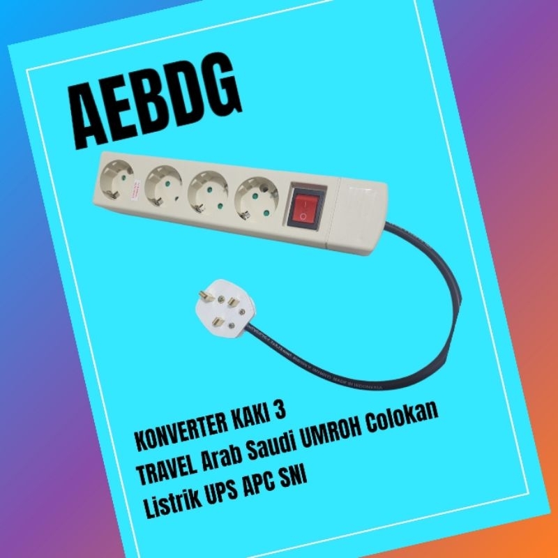 Jual Stop kontak Adaptor kaki 3 Travel Arab Saudi Umroh / kabel ...