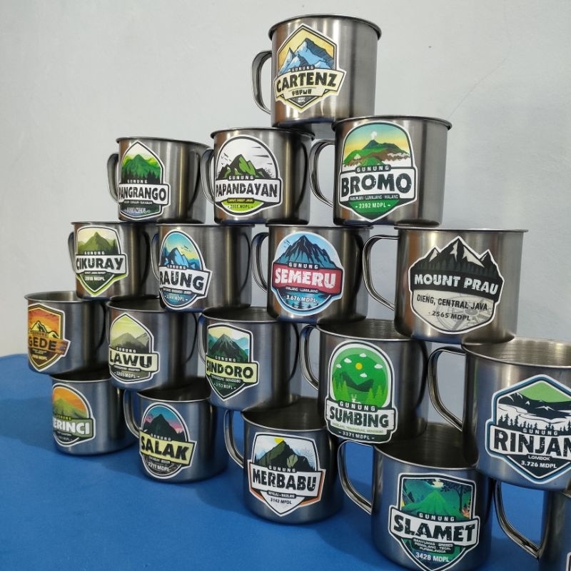 Jual Mug cangkir carabiner stiker anti air waterproof gelas stainless ...