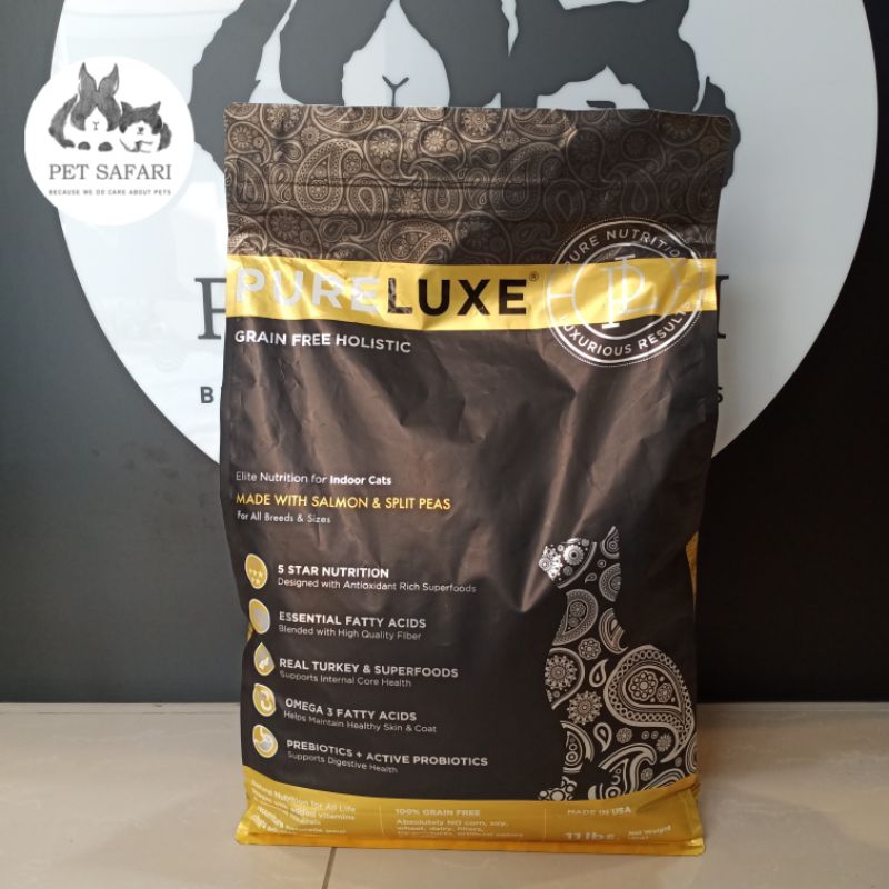 Jual Makanan Kucing Pureluxe Indoor Cats Salmon &Split Peas All Breeds ...