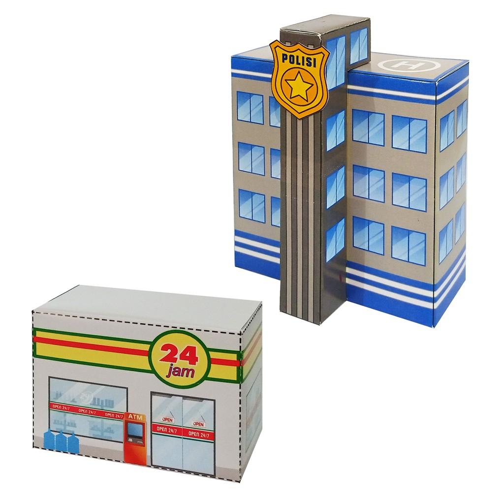 Jual MINIATUR MAINAN PAPER CRAFT BANGUNAN RUMAH GEDUNG TOKO KARTON ...
