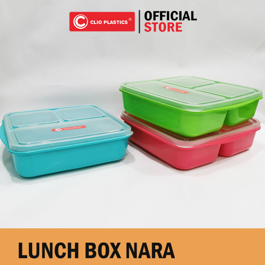 Jual Lunch Box Nara free sendok / Tempat Nasi 3 Sekat / Tempat Bekal ...
