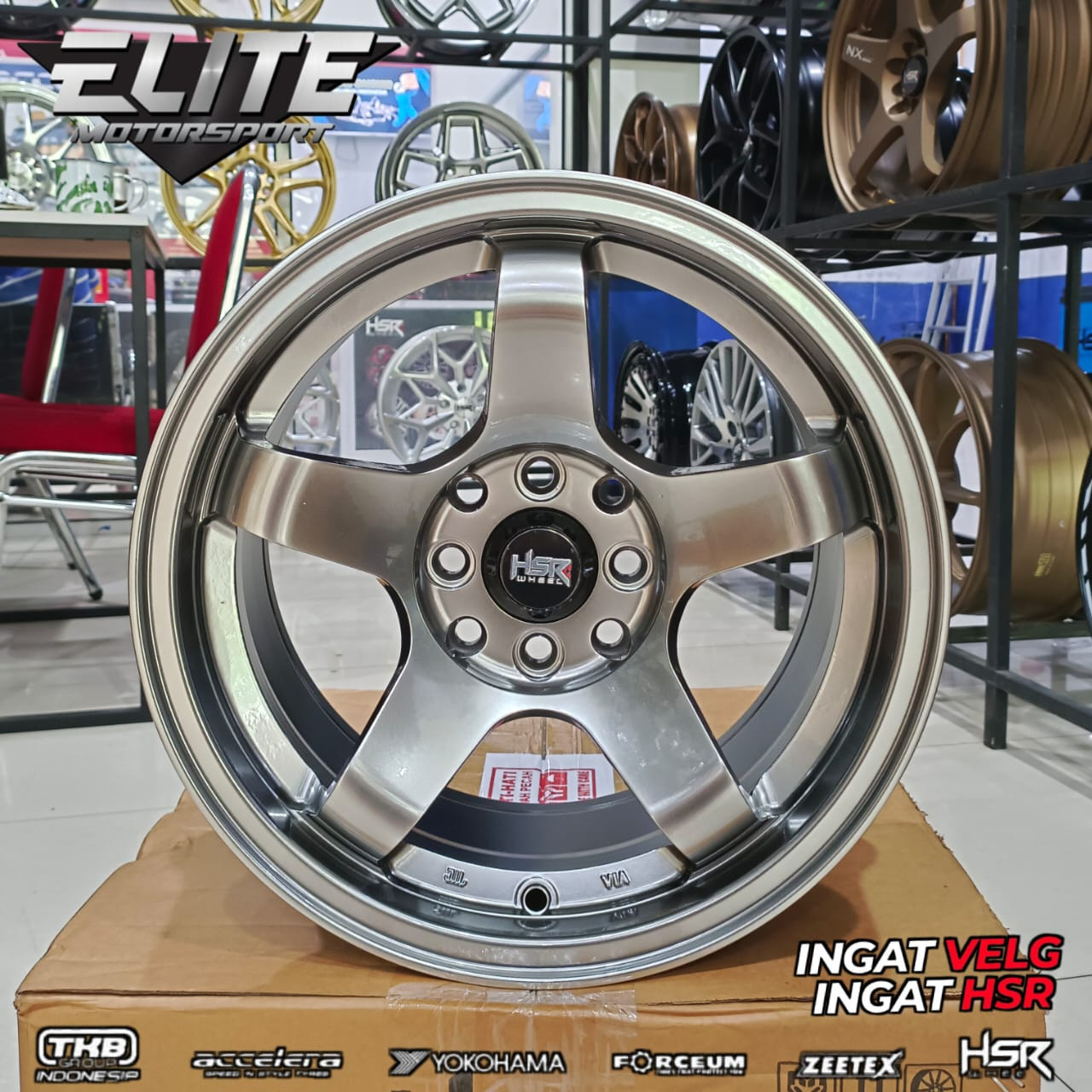 Jual Velg HSR Lebar Belakang Ring 15x7/8 lubang 4x100 - 114,3 Pelek Mobil Sigra Calya Sirion ...