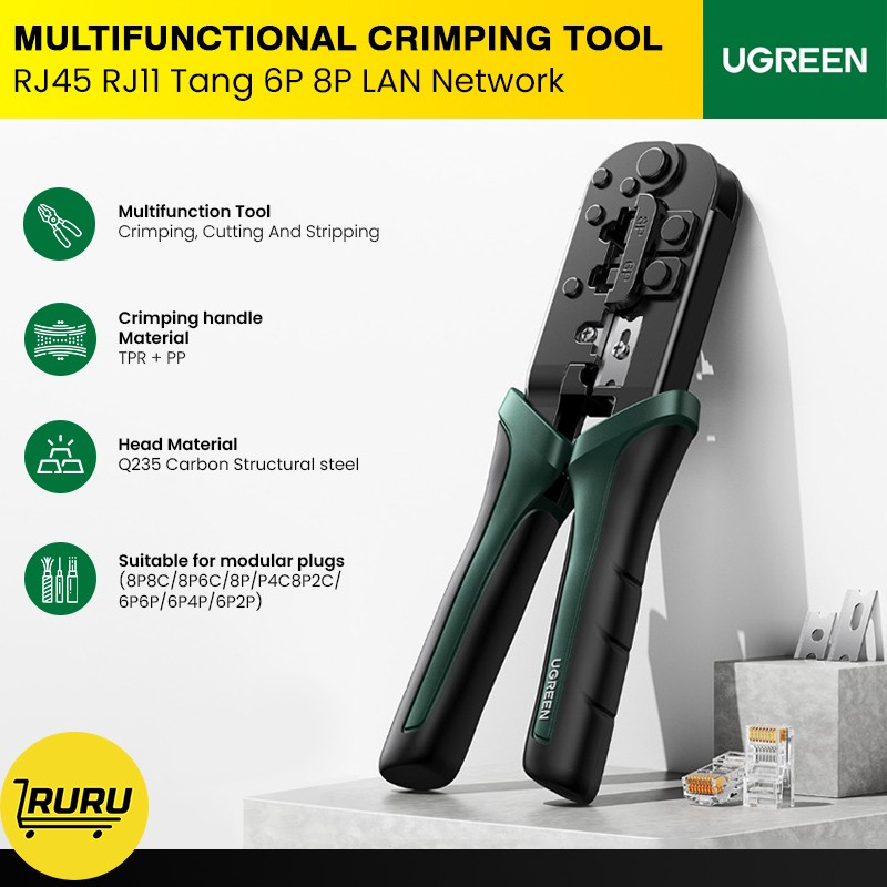 Jual UGREEN Crimping Tool RJ45 RJ11 Tang 6P 8P LAN Network Multifunctional | Shopee Indonesia