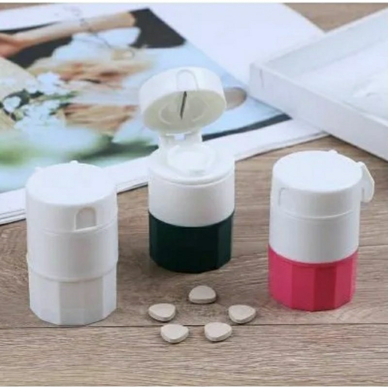 Jual Alat Penggerus Pil Pemotong Obat Tablet Tempat Obat Harian Kotak ...