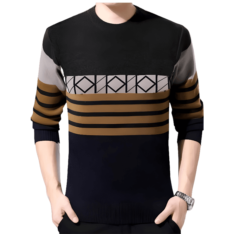 Jual Sweater Rajut Pria Bahan Tebal Modis Korea Style 7 Gauge Motif ...