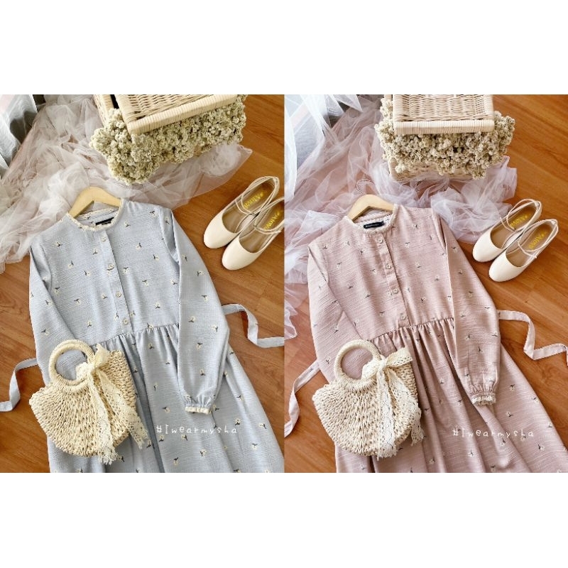 Jual MIDI EMILY : DAISY BABY BLUE , DAISY PEACH | Shopee Indonesia