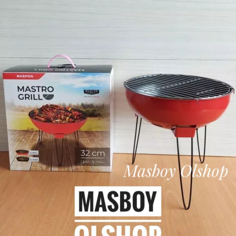 Jual Bakaran Sate MASTRO GRILL MASPION 32 cm / Panggangan Fortable Kaki 3 | Shopee Indonesia