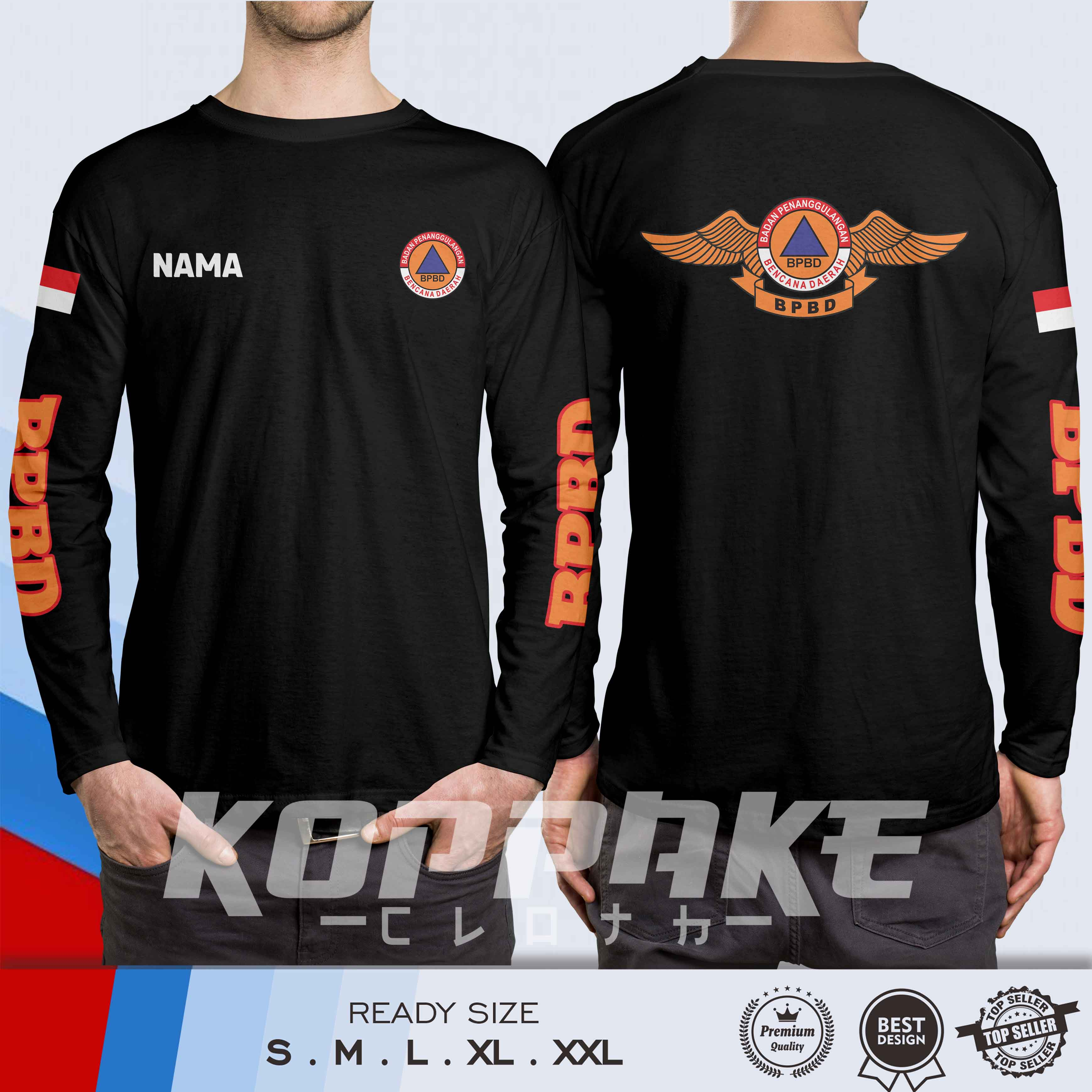 Jual Kaos BPBD Wing Logo Gratis Nama Kamu Lengan Panjang Baju Distro ...