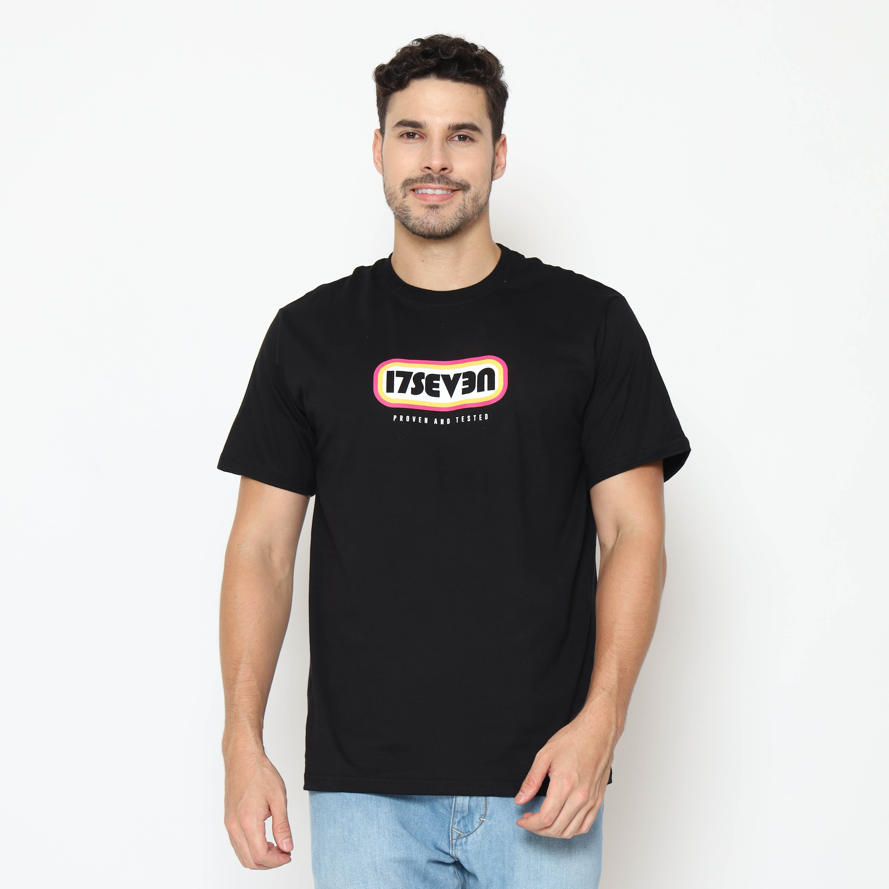 Jual 17Seven Original Kaos Lengan Pendek Tshirt sablon pria 0559-FAMOUS | Shopee Indonesia
