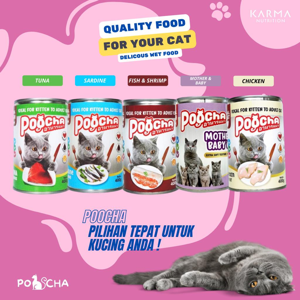 Jual POOCHA CAT FOOD KALENG 400 GR MAKANAN KUCING BASAH WET FOOD POOCHA ...