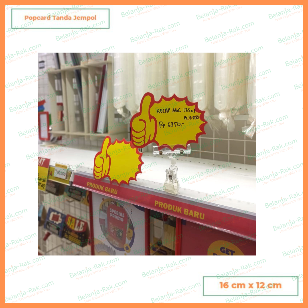 Jual Pop Card 1S Jempol Popcard Kertas 1 Sisi bentuk Jempol 1 Paket isi ...