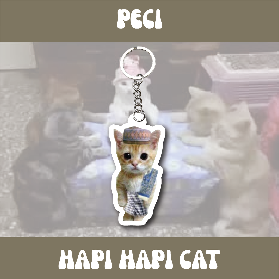 Jual GANTUNGAN KUNCI HAPI HAPI CAT | AKRILIK 3MM | CAT | KUCING | GANCI ...