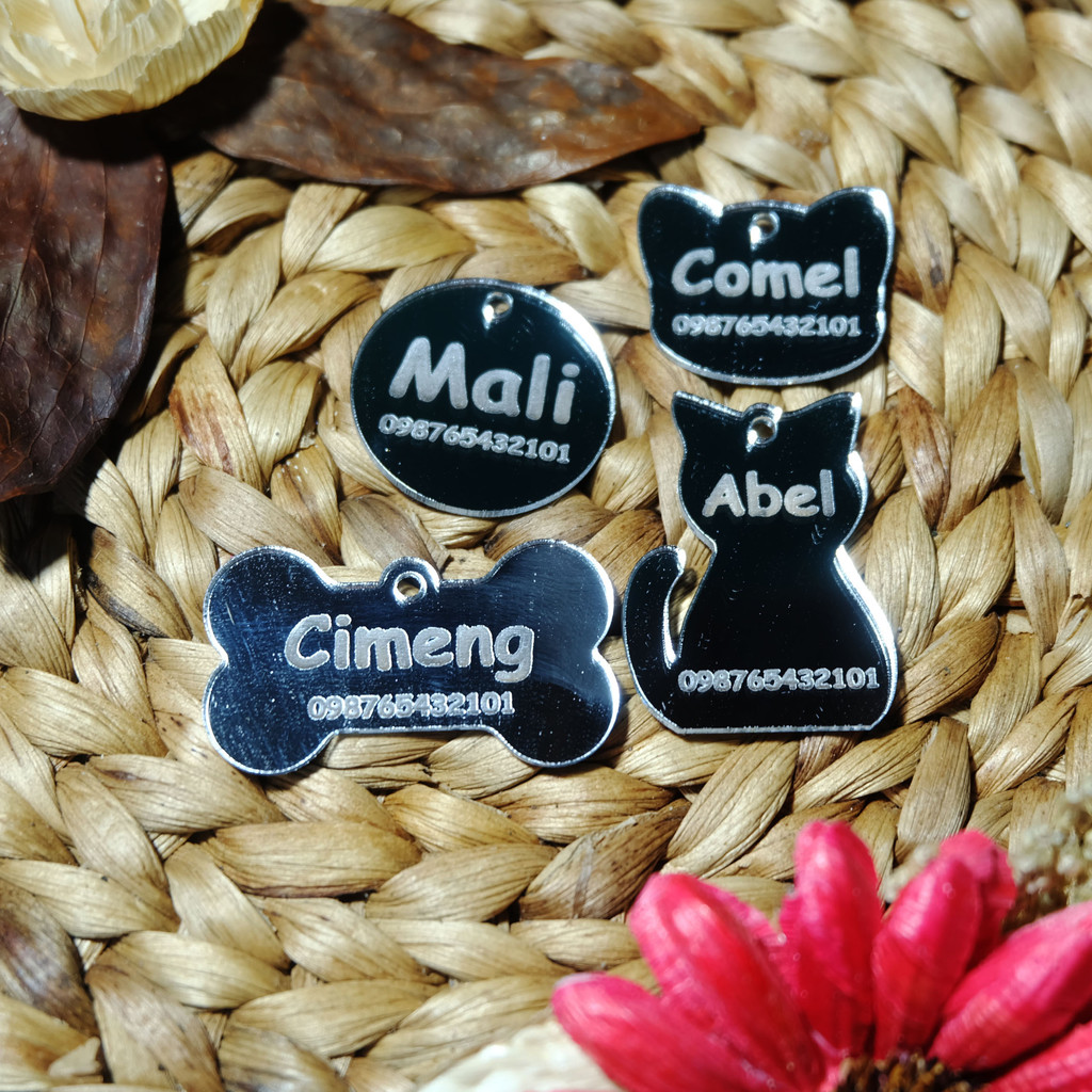 Jual Liontin Kalung Kucing Akrilik Silver Custom Nama | Shopee Indonesia