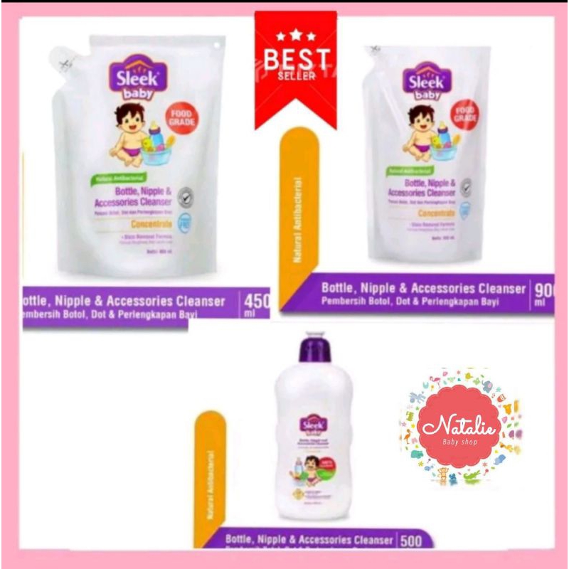 Jual SLEEK BOTTLE & NIPPLE CLEANSER / CUCI BOTOL DOT 70ml, 150ml, 450ml ...