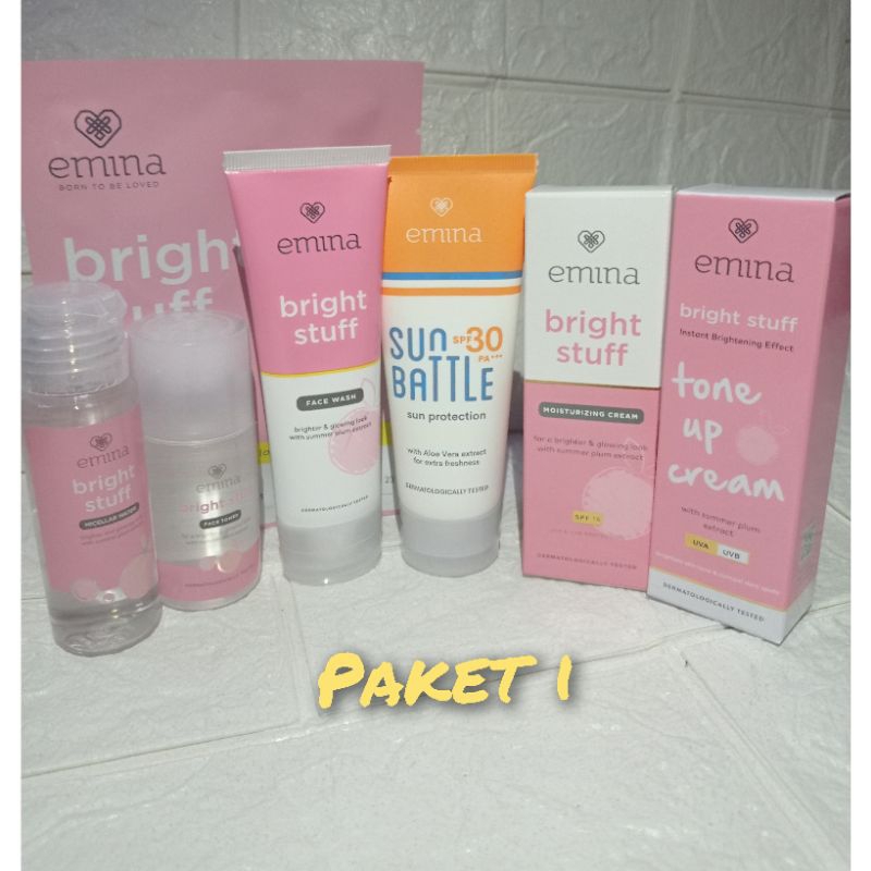 Jual Emina Paket Bright Stuff Hemat Komplit Glowing Untuk Remaja (Cocok ...