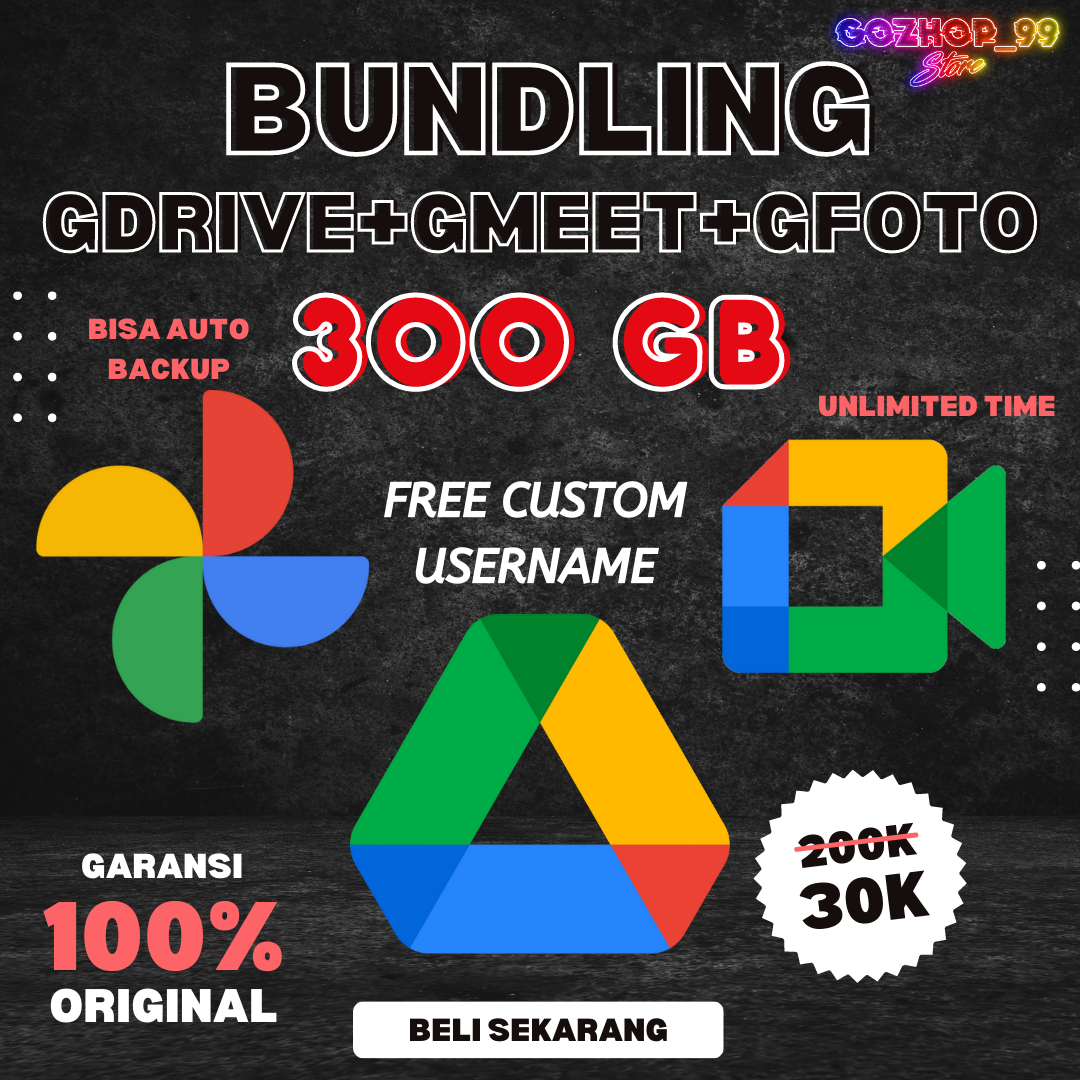 Jual [300GB BUNDLING] Google Drive Bonus Google Photos + Google Meet ...