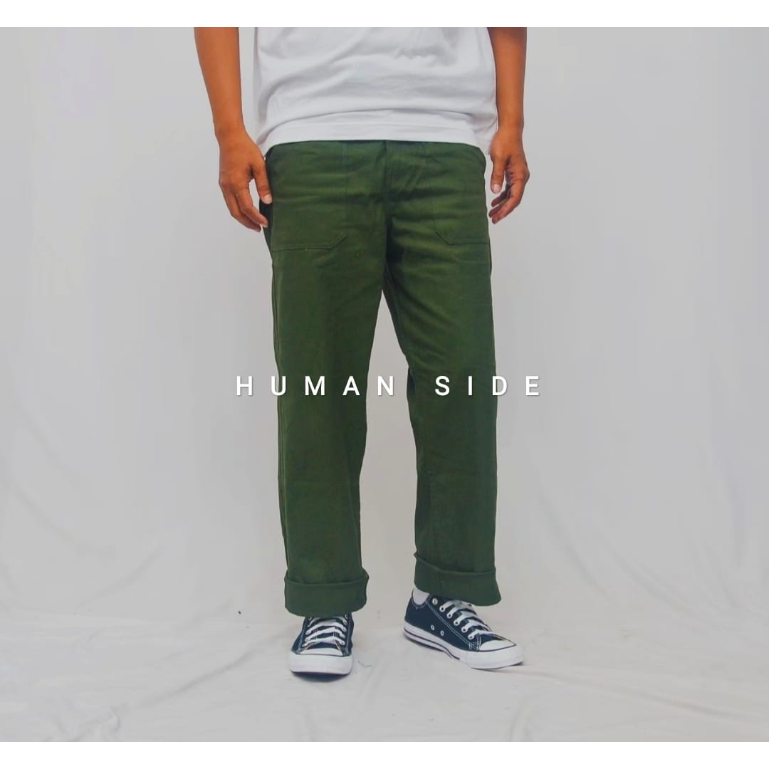 Jual HUMAN SIDE - Celana Chino Panjang Standar Regular Fit Katun Twill ...