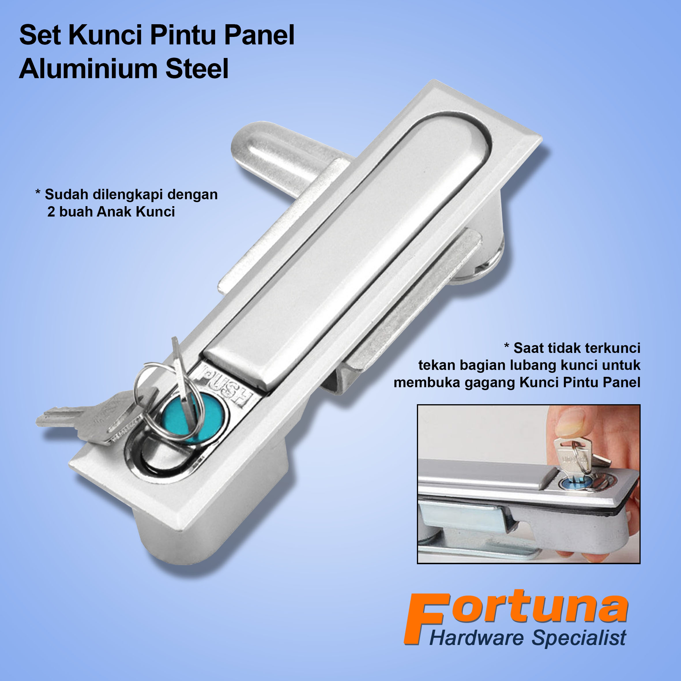 Jual FORTUNA Kunci Pintu Panel / Secure Door Lock Set | Shopee Indonesia