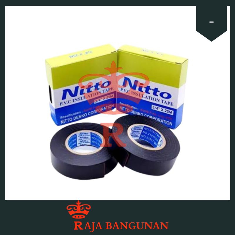 Jual Nitto Isolasi/Solatip Listrik PVC Insulation Tape 3/4 x 25cm - Hitam | Shopee Indonesia