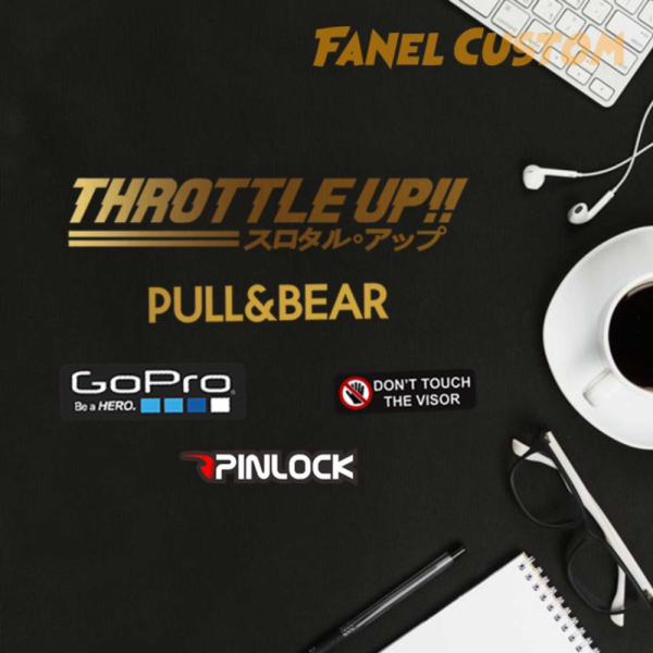 Jual Stiker Visor Helm Throttle Up Cutting Sticker Motor - Putih ...