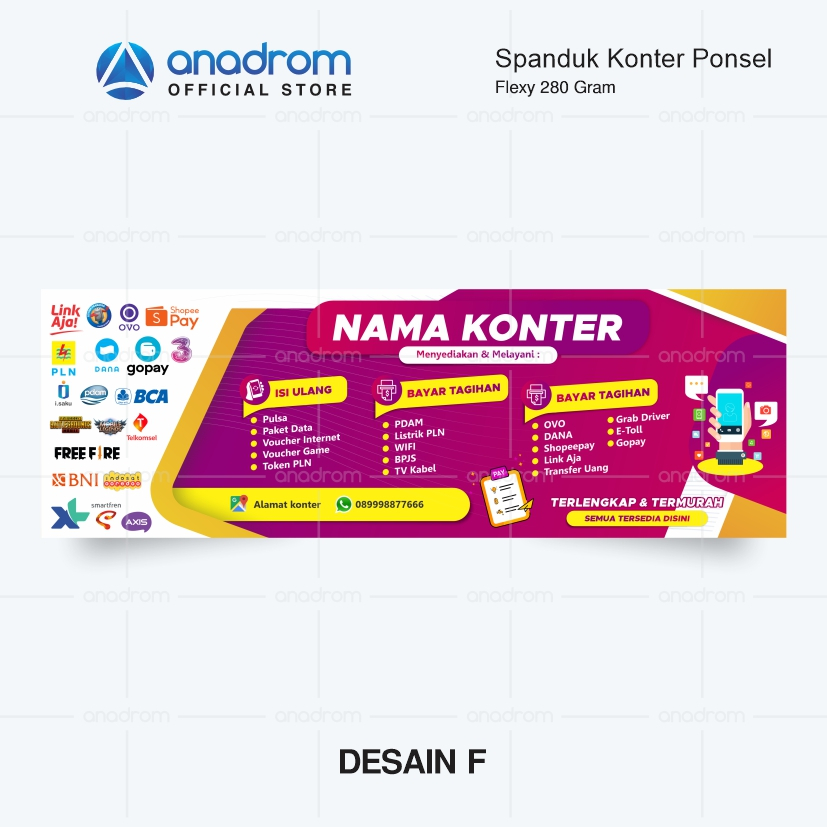 Jual Spanduk Konter Ponsel | Banner Konter Ponsel | Custom Nama Toko ...