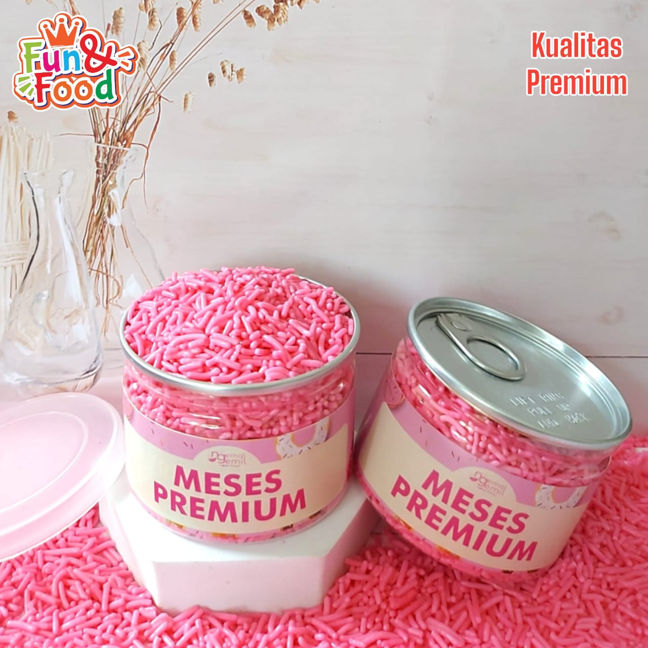 Jual Can Meses Pink Butiran Coklat Sprinkle Topping Kue Donut Bolu ...