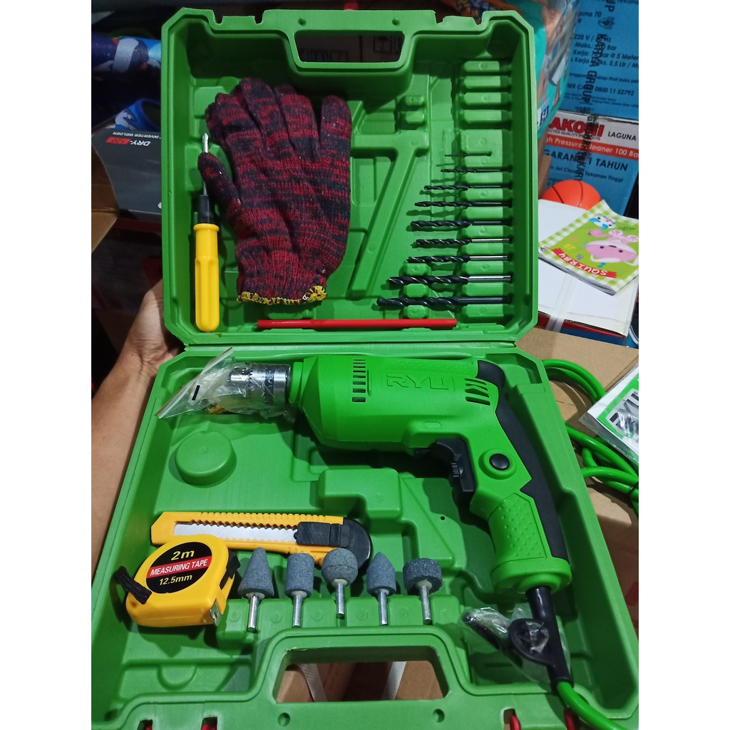 Jual RYU KOPER SET RID 10 REB 10 mm Mesin Bor Tangan Hand Drill Black ...